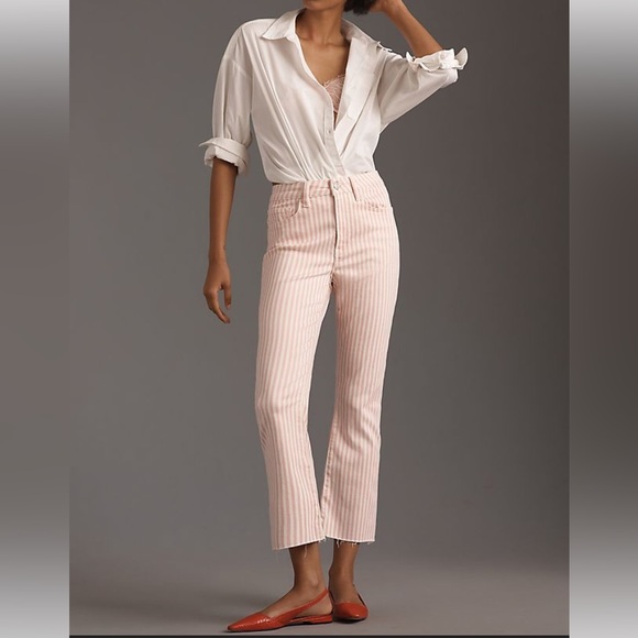 Frame Denim | Jeans | Frame Le Crop Mini Boot Pink White Stripe Denim ...